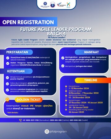 Future Agile Leader Program (FALP) 2024 GOLDEN TICKET IPB - Belajar Asyik