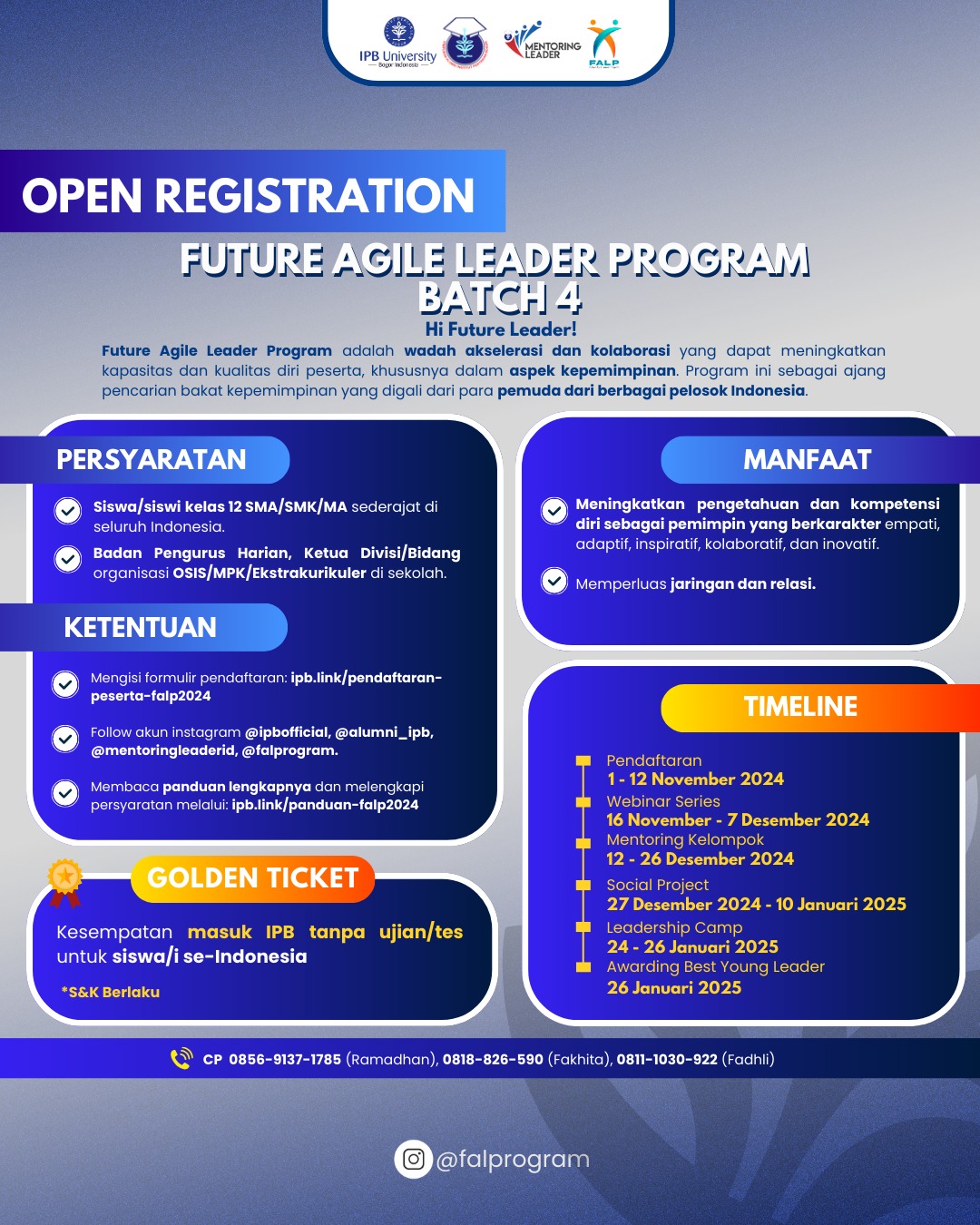 Future Agile Leader Program (FALP) 2024 GOLDEN TICKET IPB - Belajar Asyik